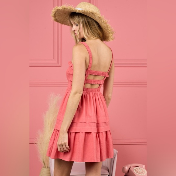 BiBi | Dresses | Bibi Smocked Ruffle Hem Mini Dress | Poshmark